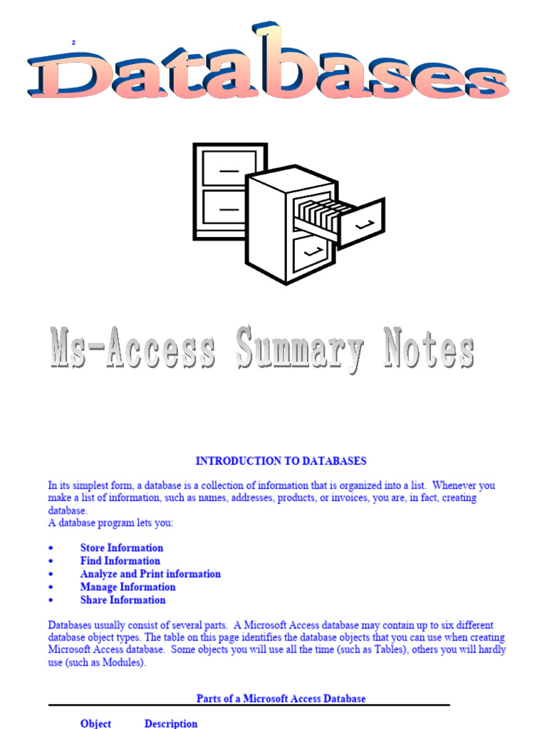 Ms Acess | PDF | Computers