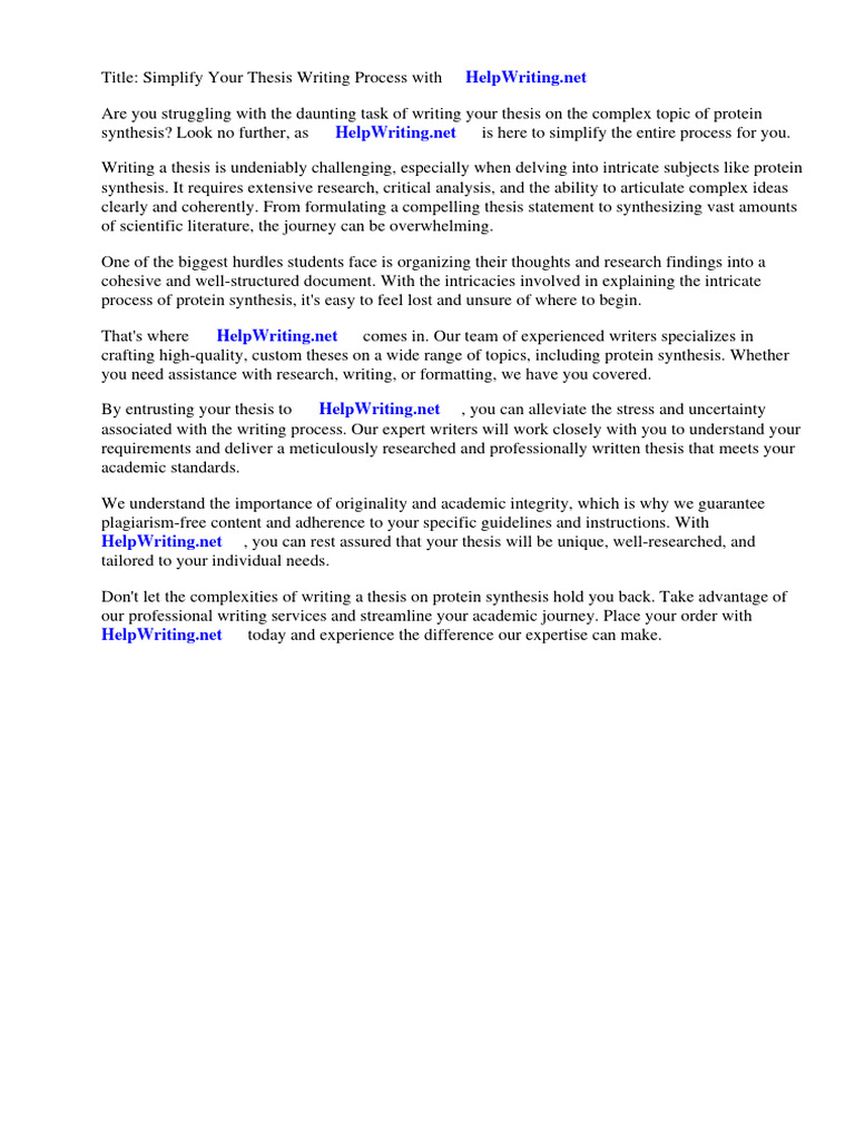 Essay Process of Protein Synthesis | PDF | Translation (Biology) | Rna