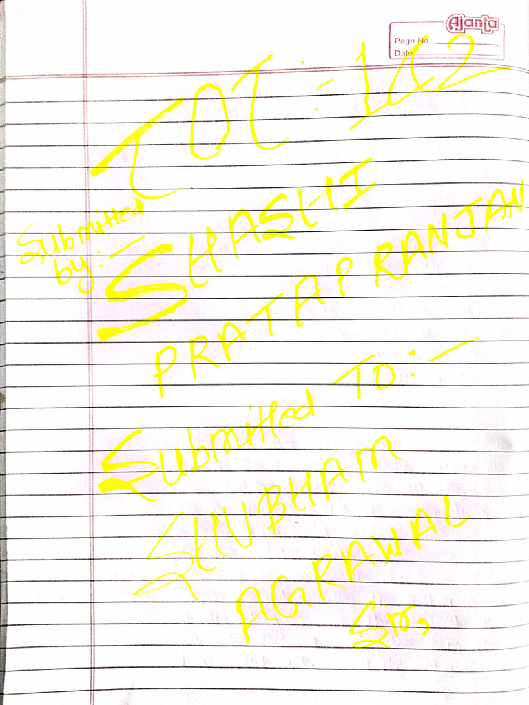 TOT 1&2 at Shashi Pratap Ranjan | PDF