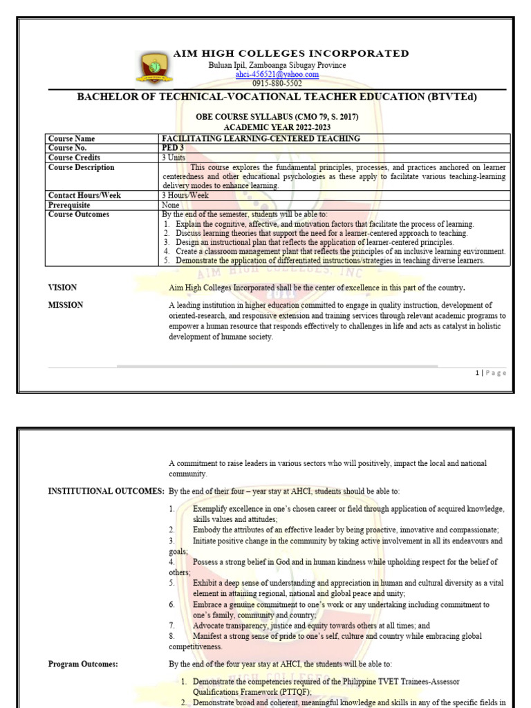 Facilitating Learning Centered Teaching | PDF