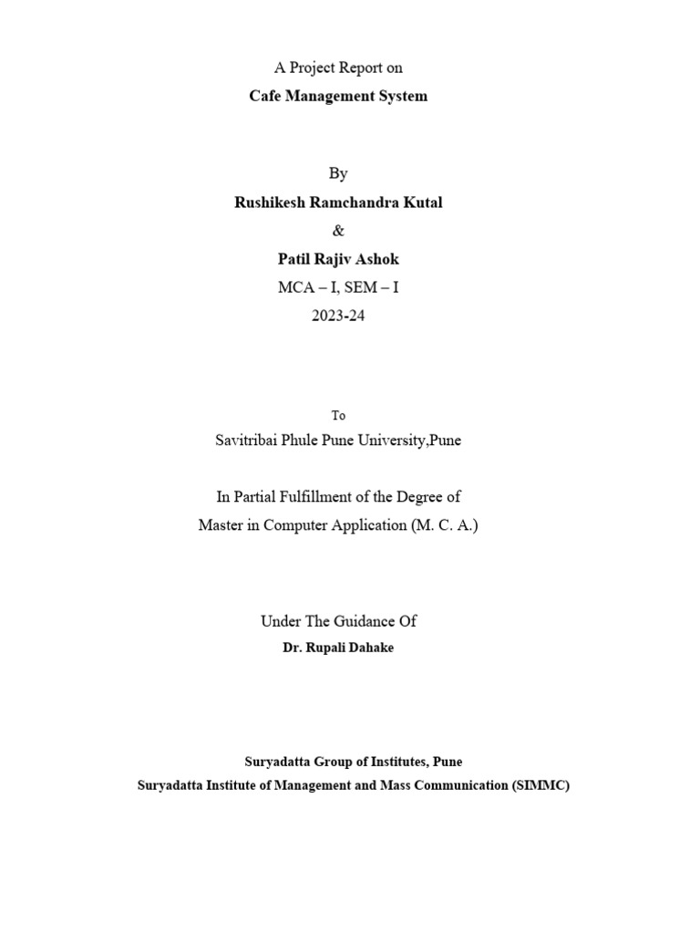 Cafe Documentation2 | PDF | Use Case | Class (Computer Programming)