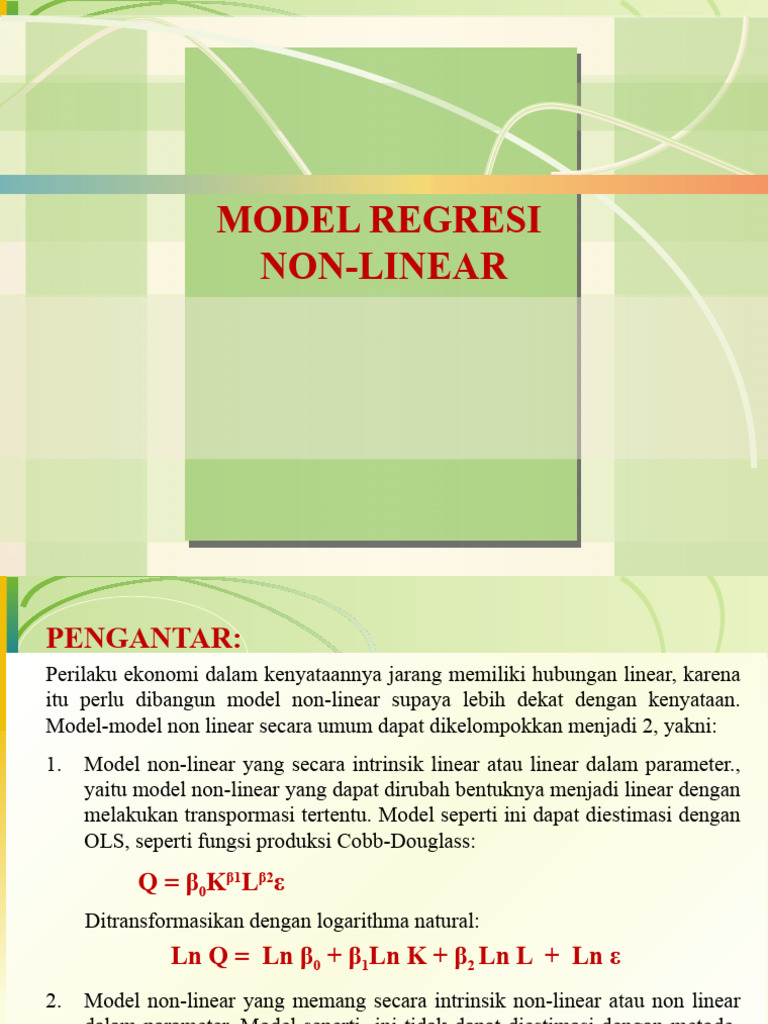 Model Regresi Non-Linear | PDF