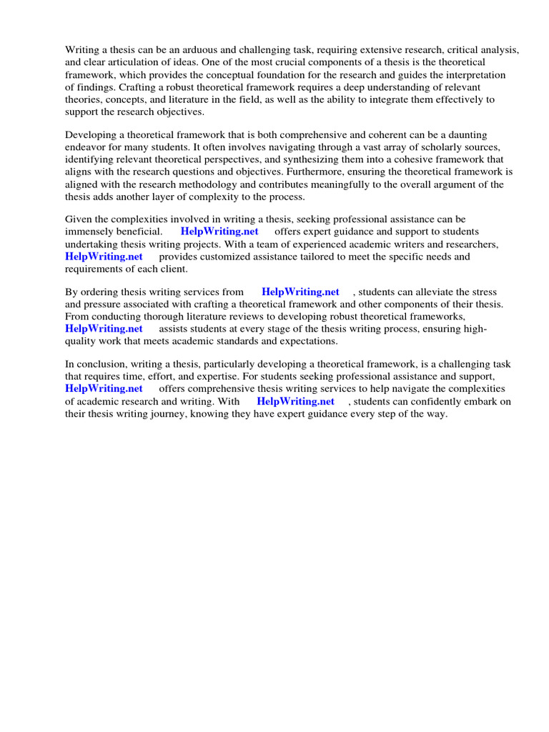 Theoretical Framework Thesis Sample | PDF | Theory | Methodology
