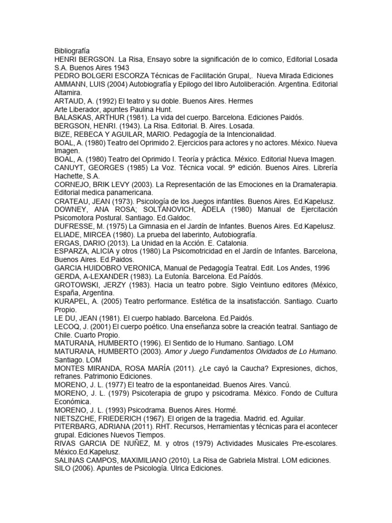 08 Bibliografia Complementaria | PDF | Psicoterapia | Las artes