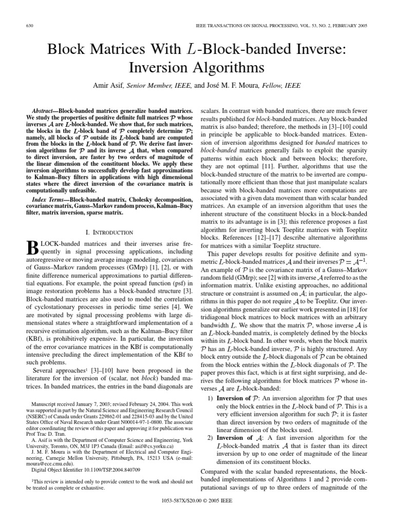Block Diagonal Inversion | PDF | Matrix (Mathematics) | Operator Theory