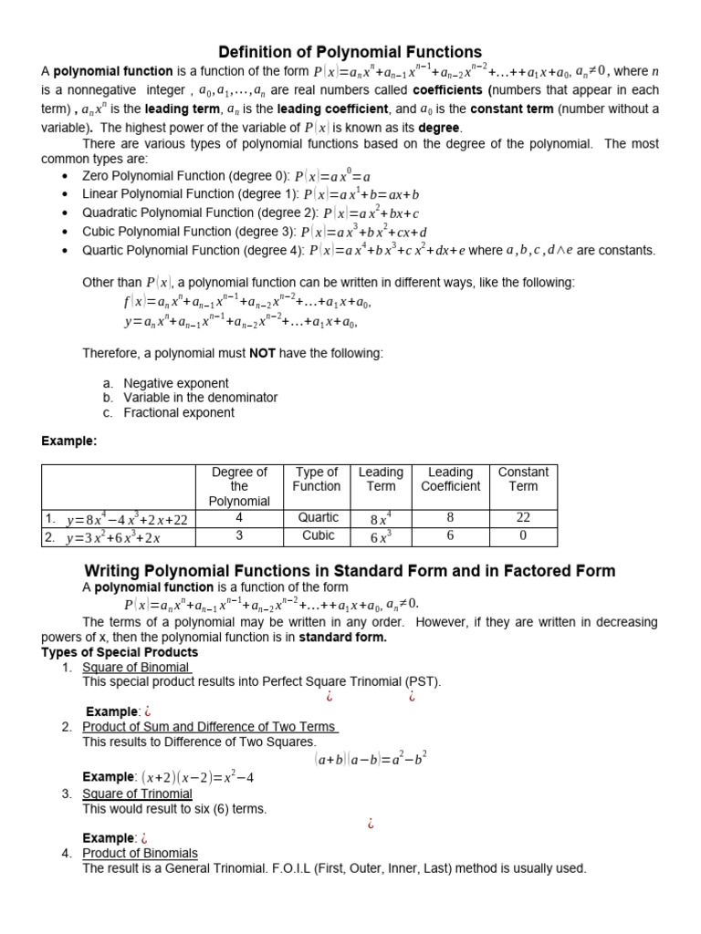 Polynomial Functions | Download Free PDF | Polynomial | Factorization