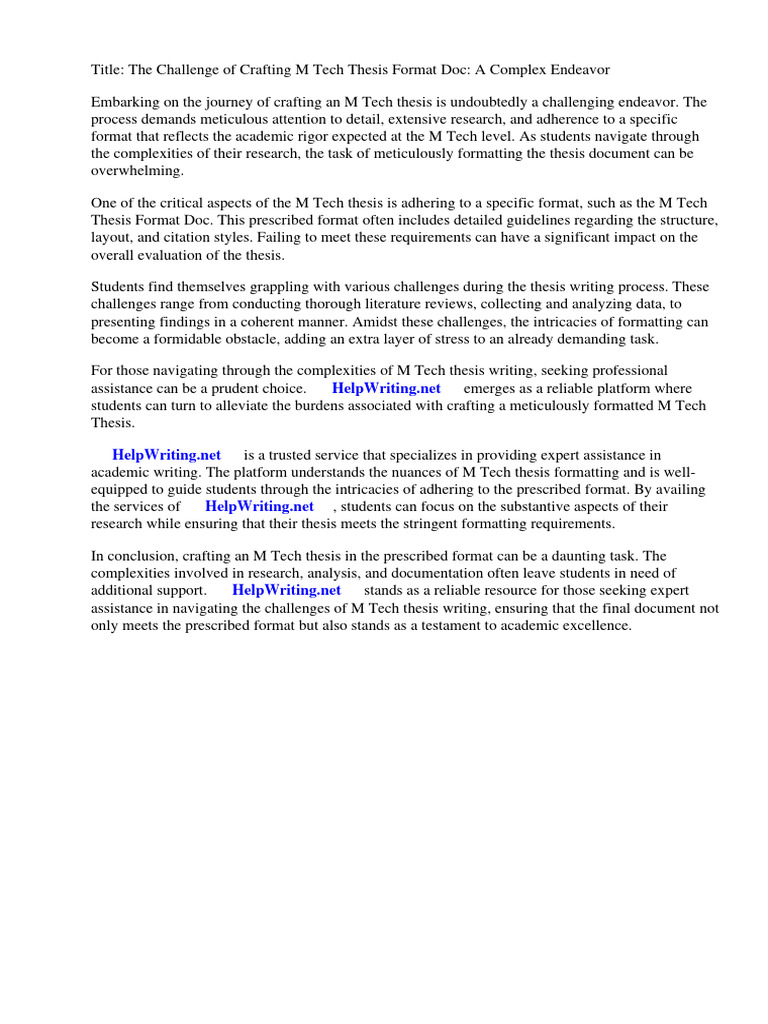 M Tech Thesis Format | PDF | Concrete | Thesis