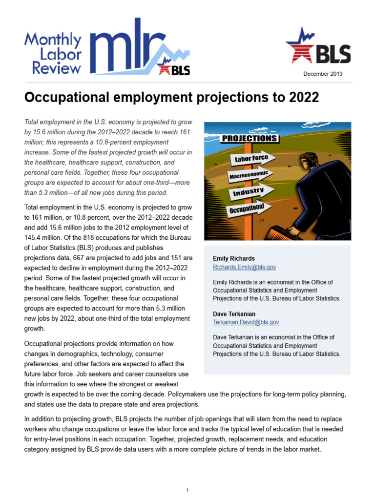 Occupational Employment Projections To 2022 | PDF | Business