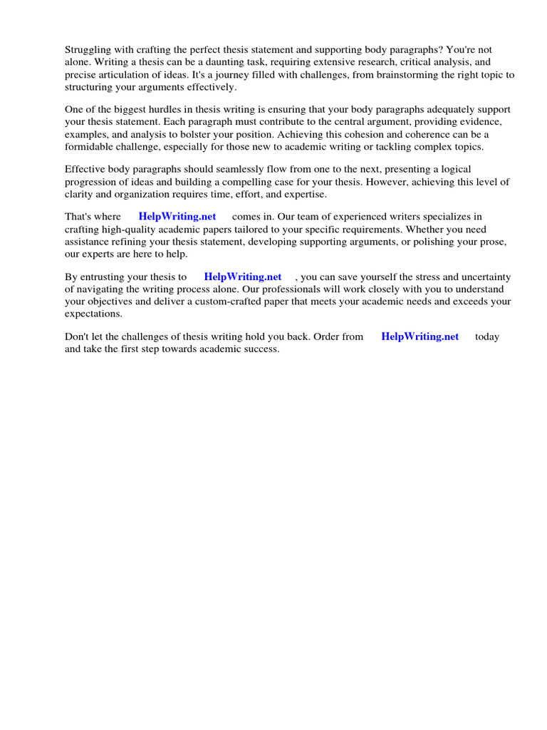 Crafting Effective Thesis Body Paragraphs | PDF