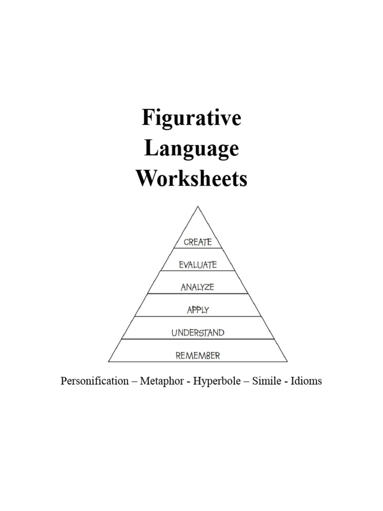 Figurative Language Worksheets Pdf Metaphor
