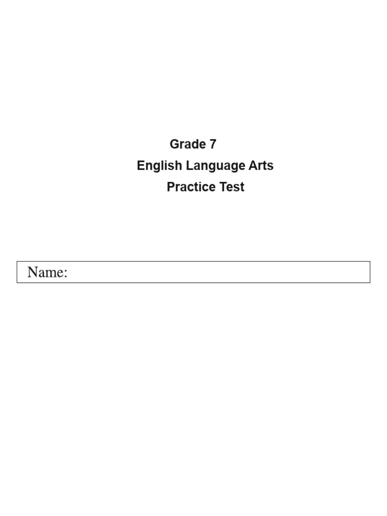 ELA Grade 7 Practice Test | PDF