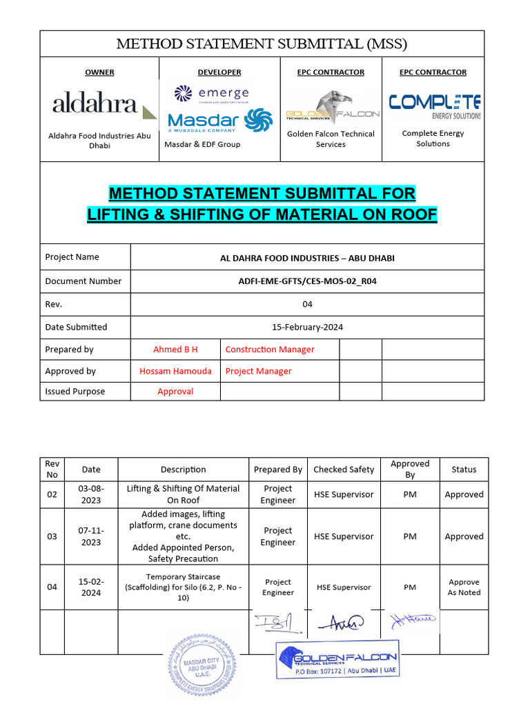 ADFI-EME-GFTS CES-MOS-02_R04_LIFTING OF MATERIAL | PDF