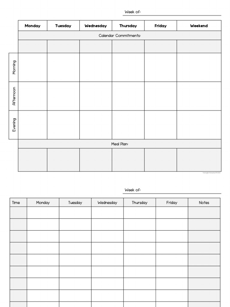 Homeschool Schedule Templates Block/Loop/Relaxed Checklist/Schedules | PDF