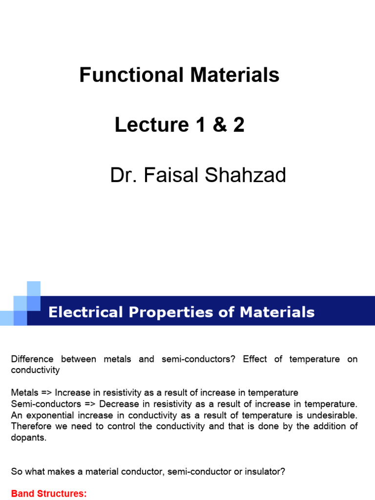 Electrical Properties of Functional Materials | PDF | Electrical ...