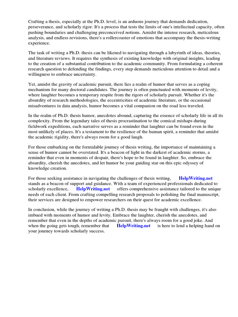 Phd Thesis Humor | PDF