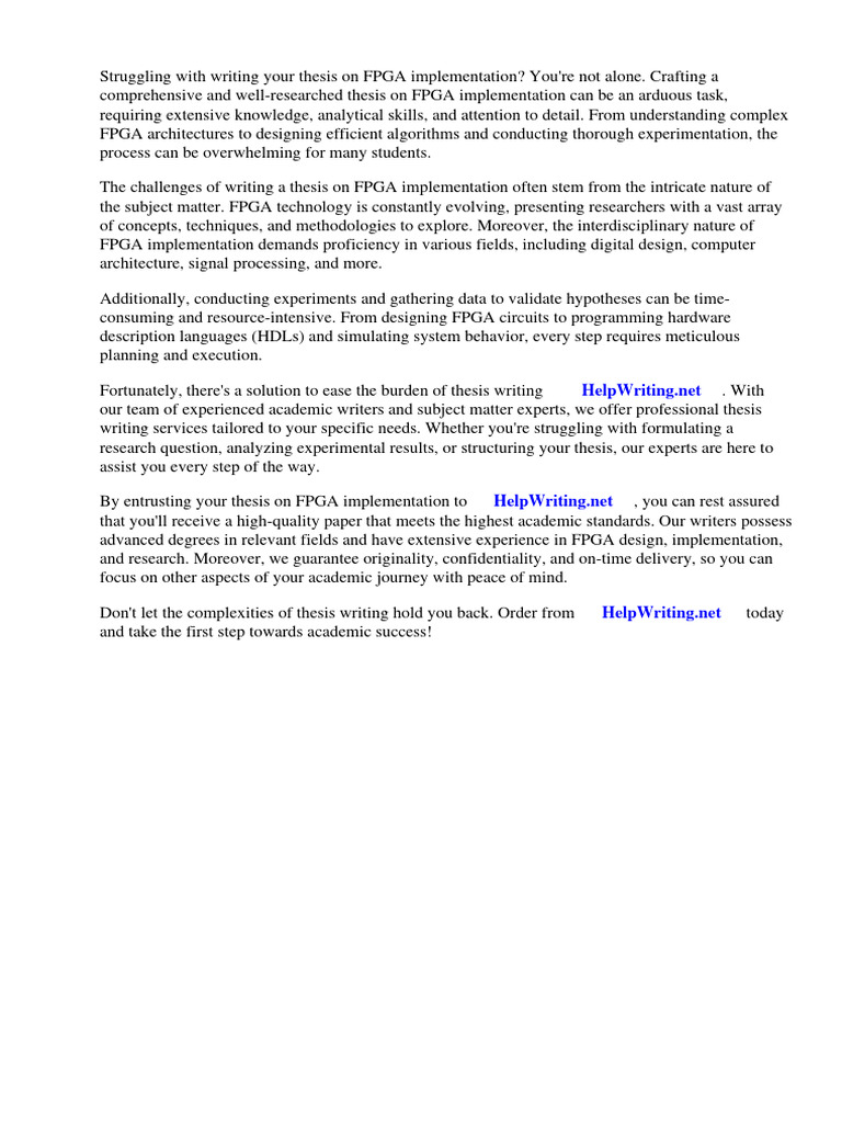 Thesis Fpga Implementation Pdf Field Programmable Gate Array Computing