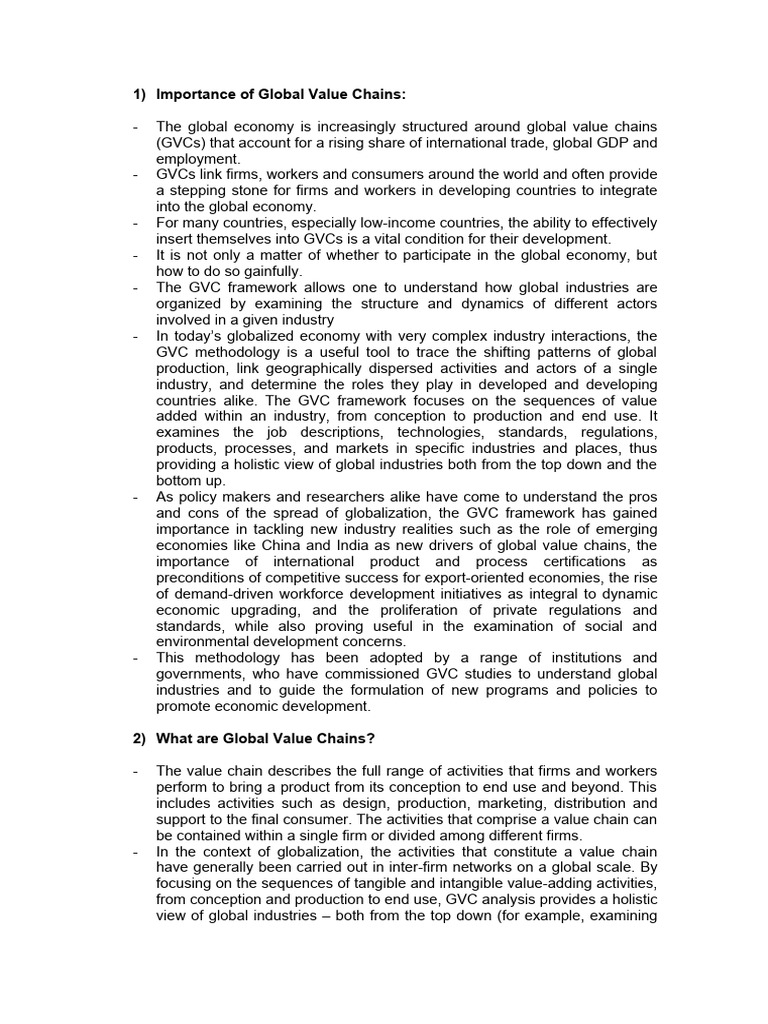 Understanding Global Value Chains | PDF | Business