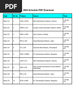 IPL 2024 Match Schedule and Venues | PDF | Professional Sports Leagues ...