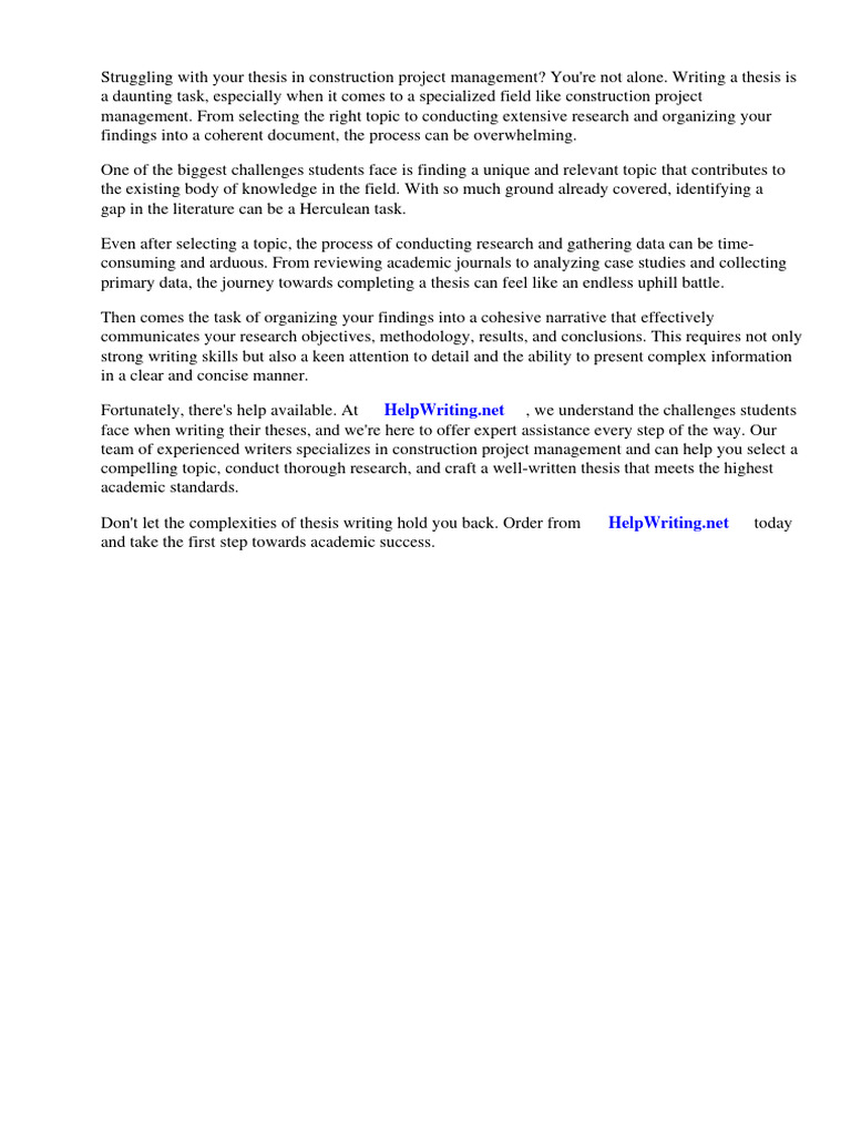 Thesis Topics in Construction Project Management | PDF | Project ...