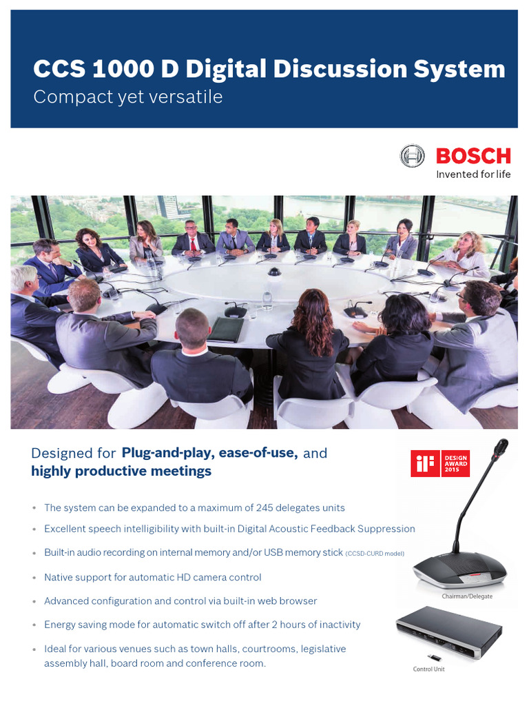 Bosch CCS 1000 D | Download Free PDF | Microphone | Loudspeaker