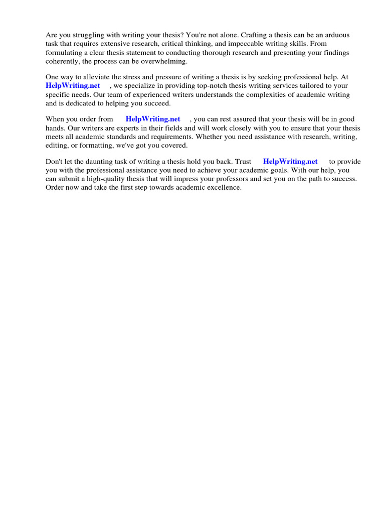 Expert Thesis Writing Services Online | PDF | Essays | Thesis