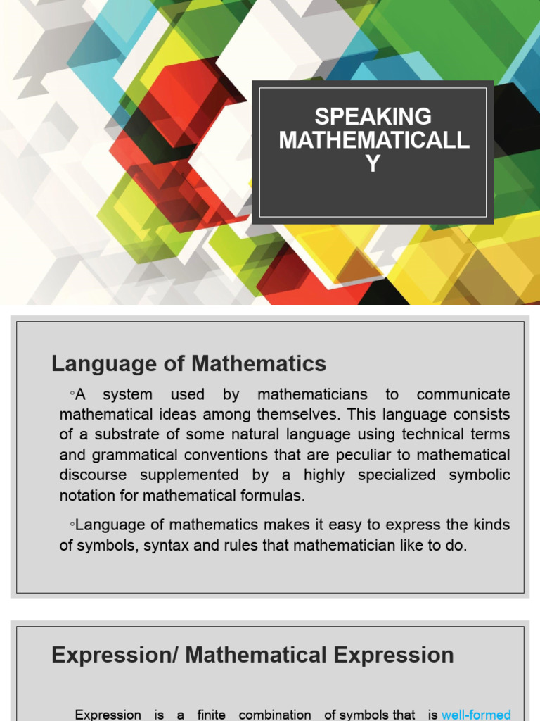 Speaking Mathematically | PDF | Language Arts & Discipline