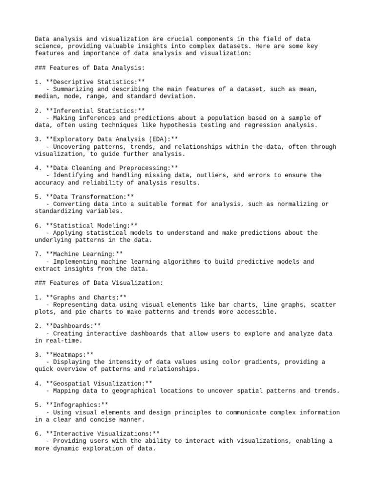 Data Analysis and Visualization | PDF | Data Analysis | Statistics