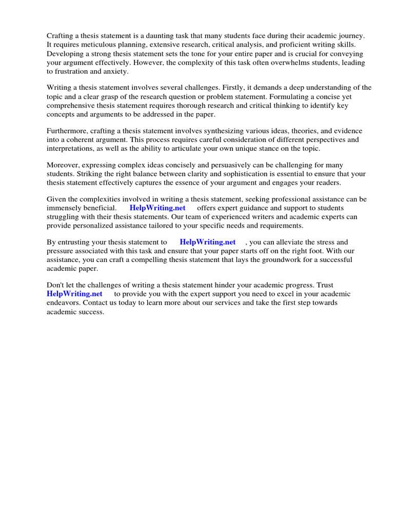 Mastering Thesis Statement Writing | PDF | Essays | Thesis