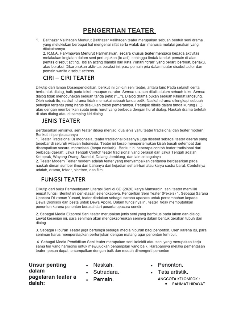 Memahami Seni Teater | PDF | Seni