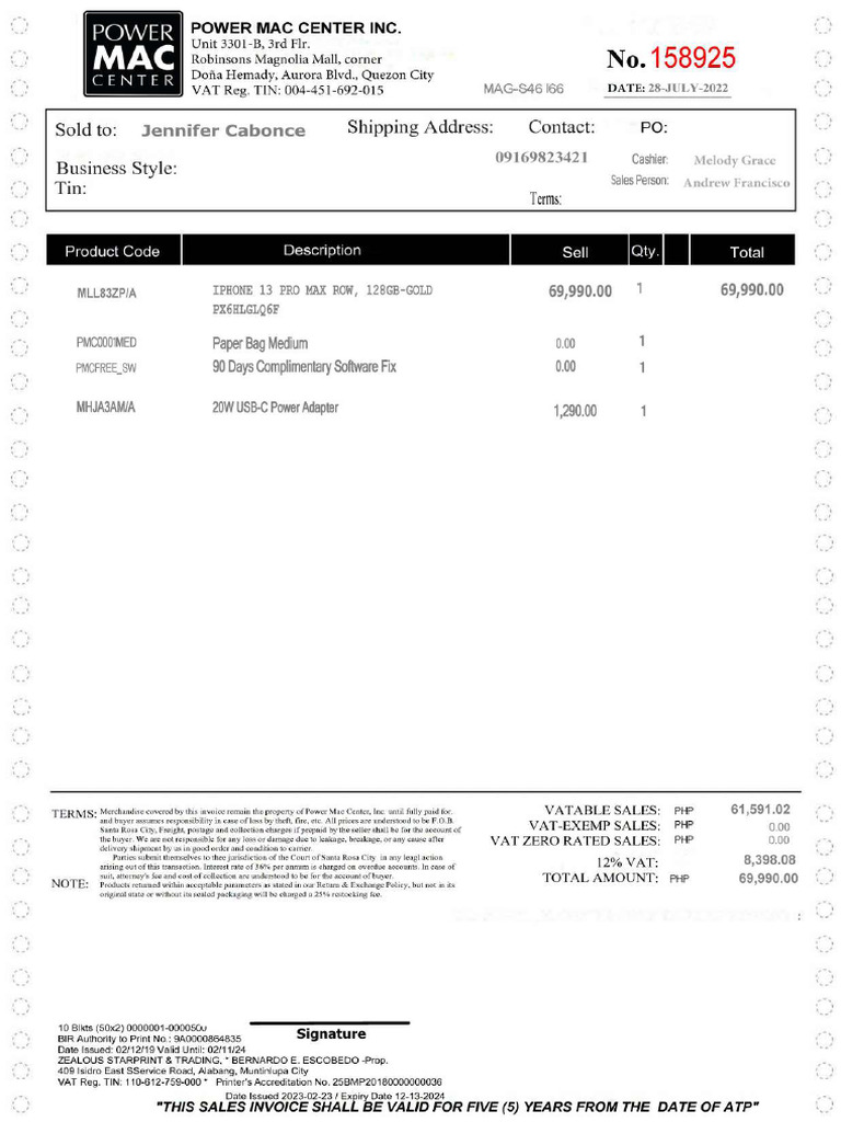 Resibo Power Mac | PDF