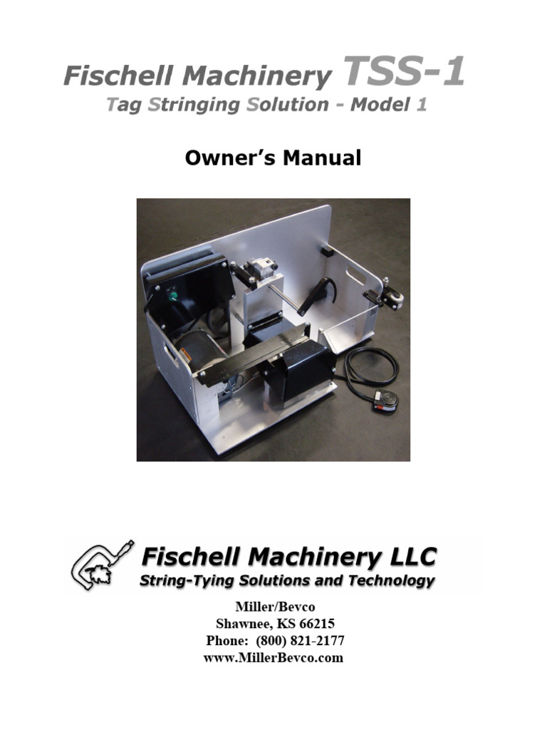 TSS-1 Tag Stringing Machine Manual | PDF | Home & Garden