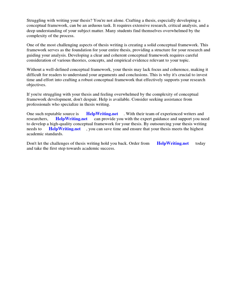 Example Conceptual Framework in Thesis Writing | PDF
