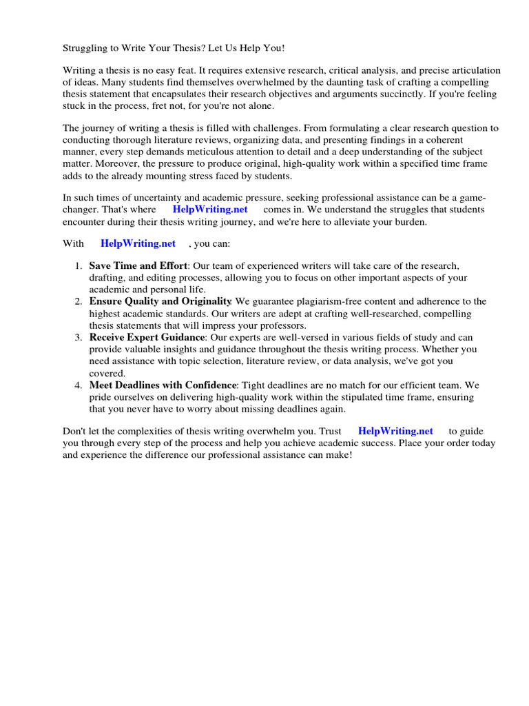 Example of A Research Paper Thesis Statement | PDF | Essays | Thesis