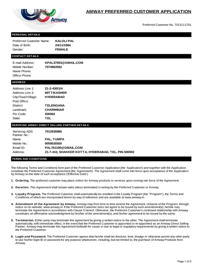 RegistrationContract 7013111701 Kaloli-Pal | Download Free PDF ...