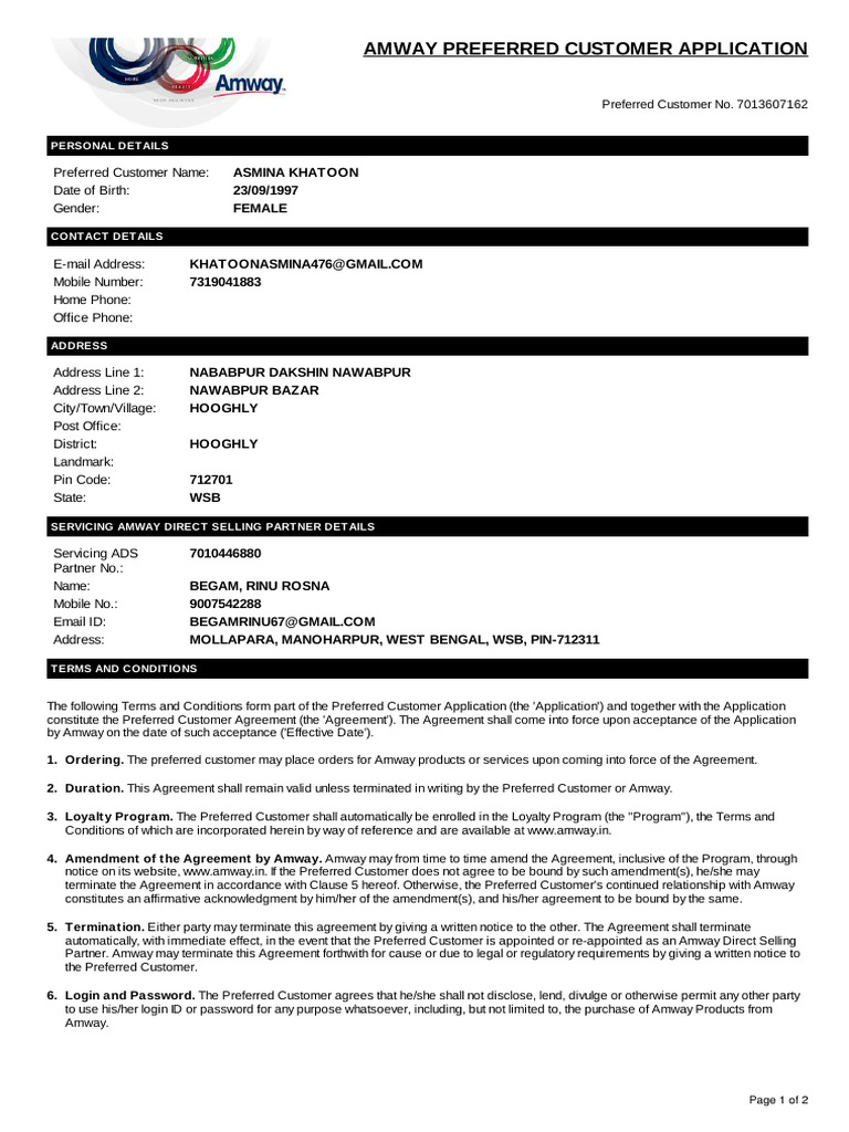 RegistrationContract 7013607162 Asmina-Khatoon | PDF | Government | Common Law