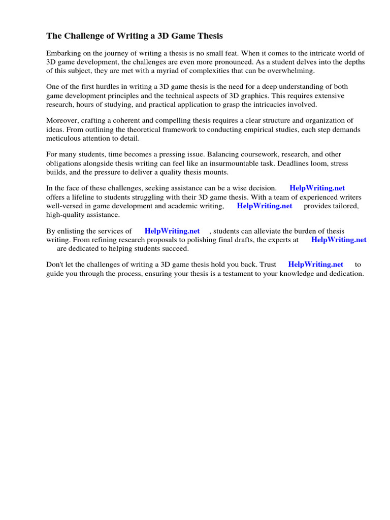 3d Game Thesis | PDF | Video Games | Computer Programming