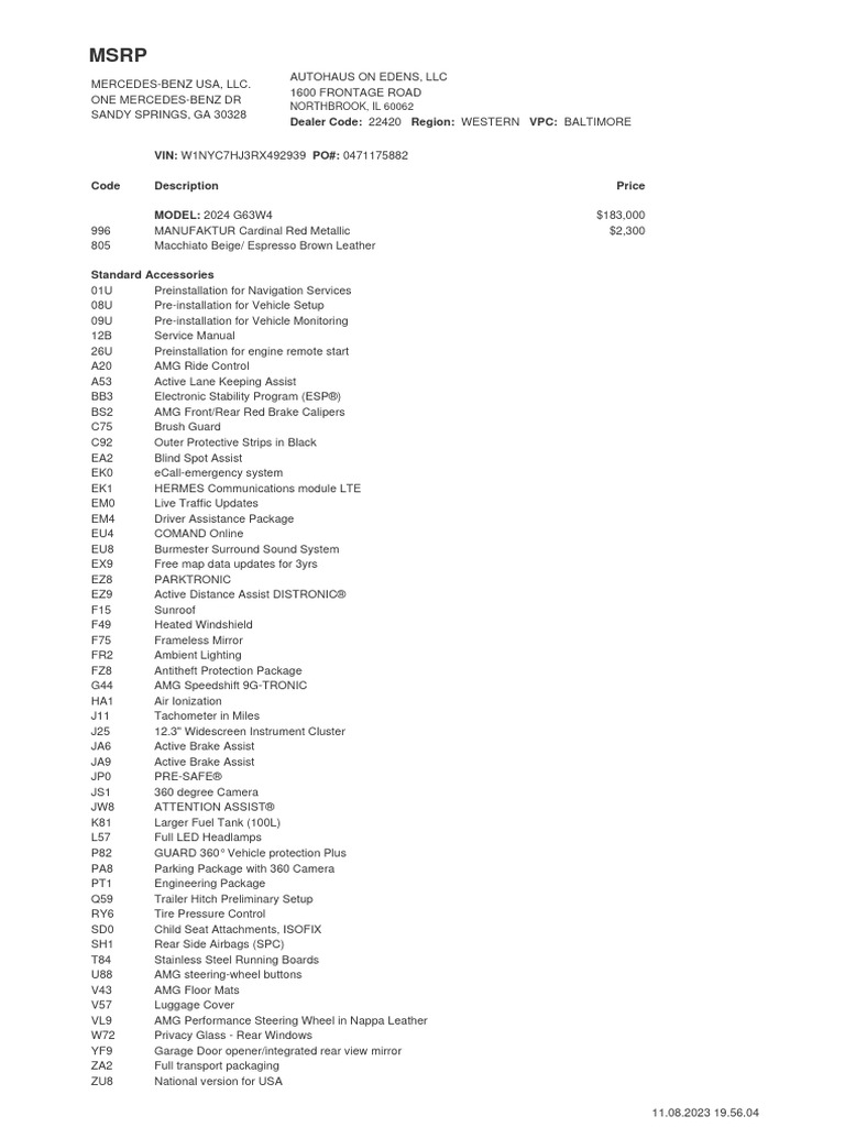 MSRP G63W4 0471175882 79817401 20231109 | PDF | Manufactured Goods ...