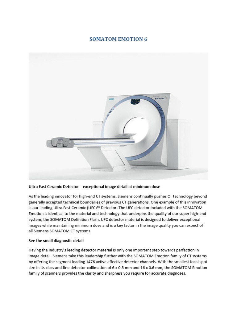 Somatom Emotion 6 | PDF | Ct Scan | Computing