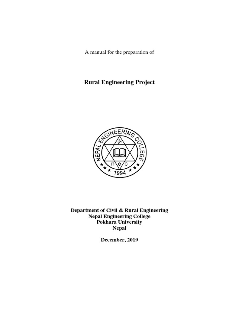 Manual For Rural Engineering Project | PDF