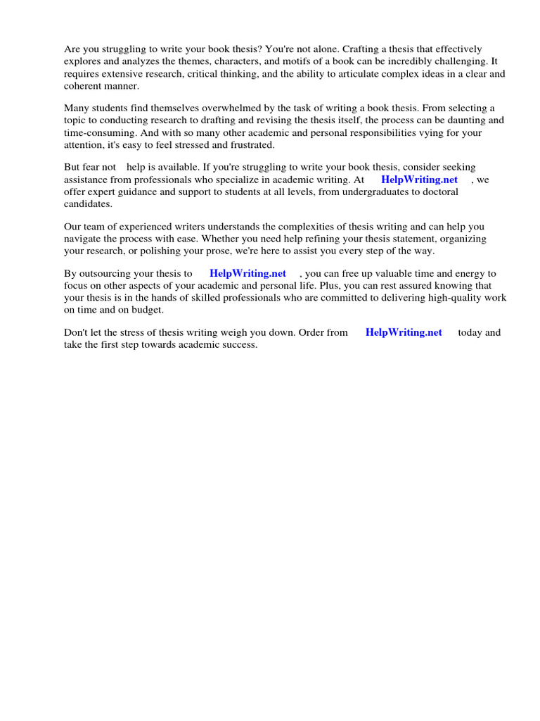 Book Thesis Writing | PDF