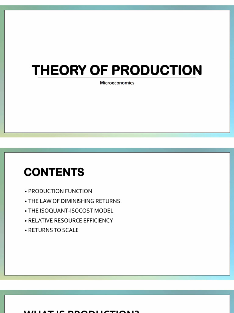 Theory of Production | PDF