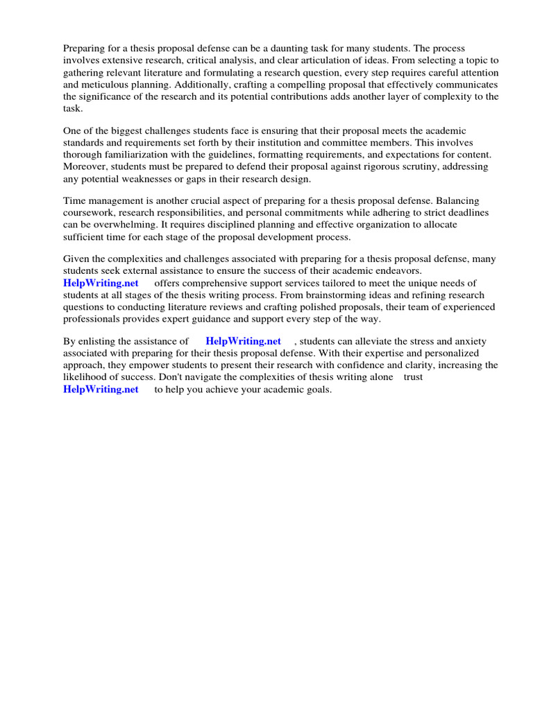 Preparing For Thesis Proposal Defense | PDF