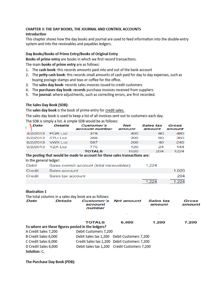 Day Books and Control Accounts Explained | PDF | Business | Law