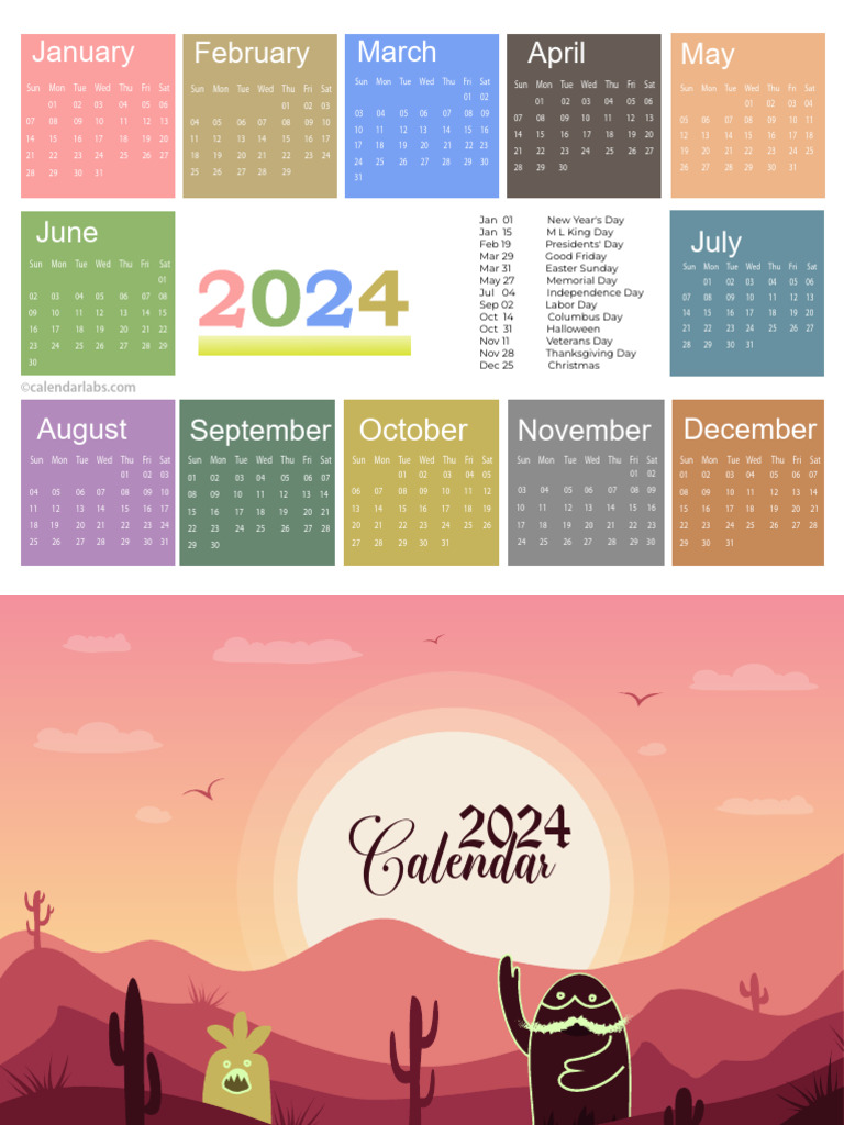 2024 Free Pocket Calendar Template | PDF | Observances | Holidays