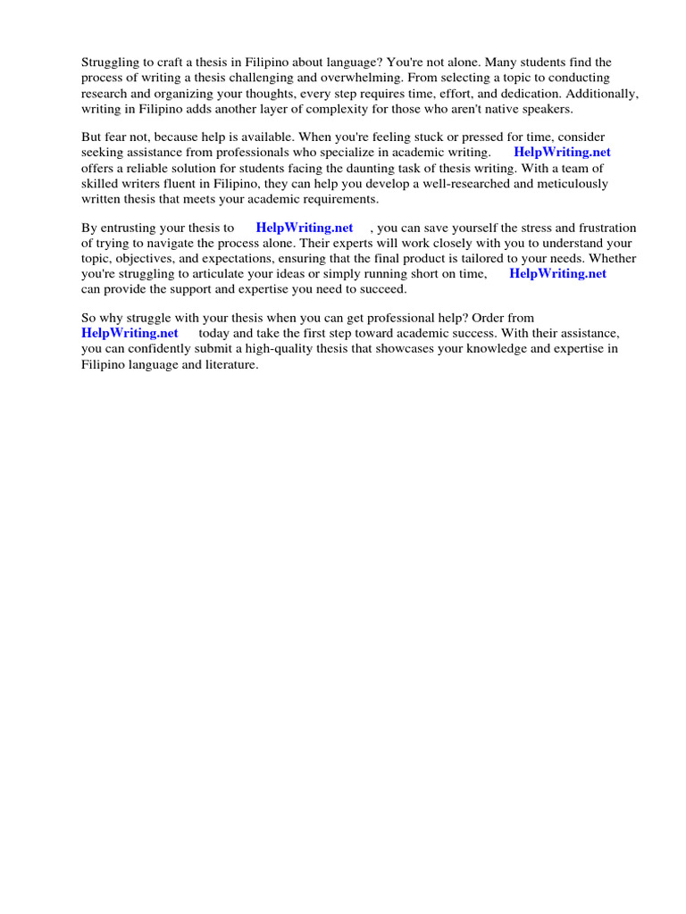 Halimbawa NG Thesis Sa Filipino Tungkol Sa Wika | PDF