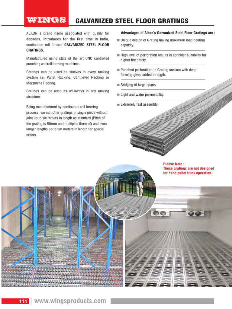 Galvanized Steel Floor Gratings | PDF | Pallet | Galvanization