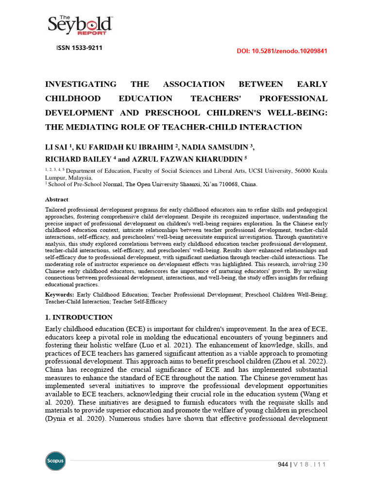 Investigating The Association Between Early Childhood Education ...