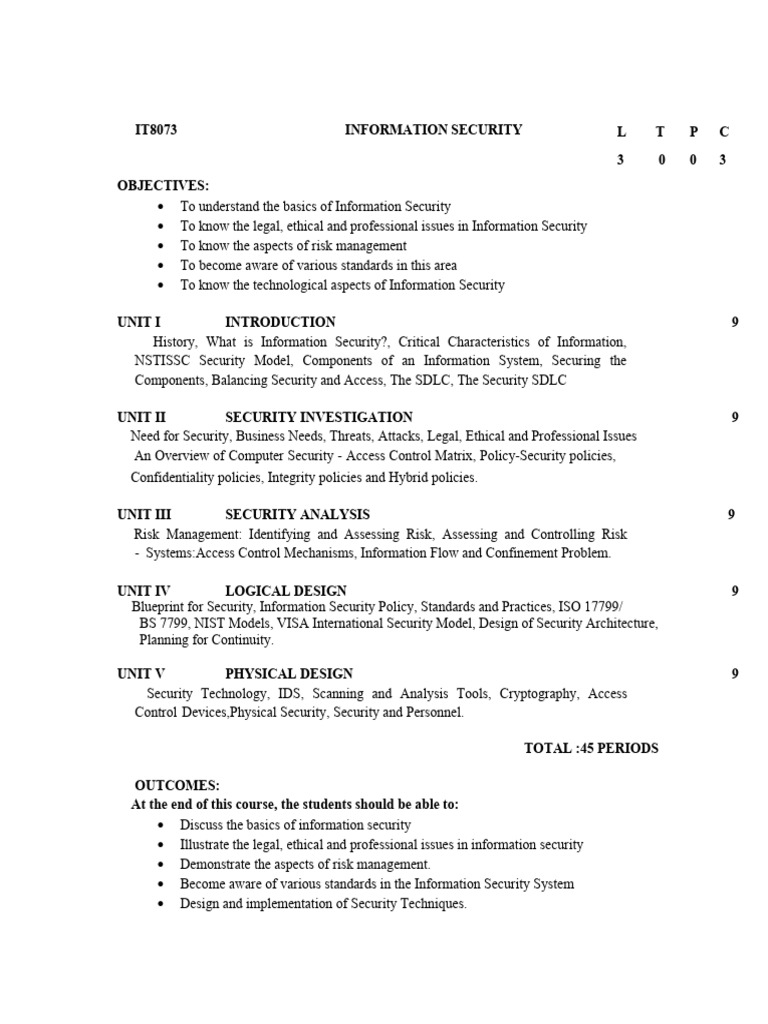 Information Security Two Marks With Answer | PDF | Information Security | Computer Security