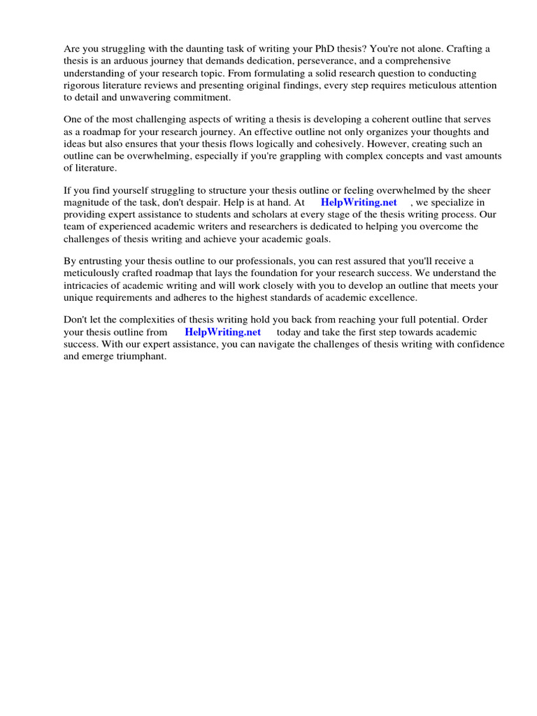 Example Phd Thesis Outline | PDF