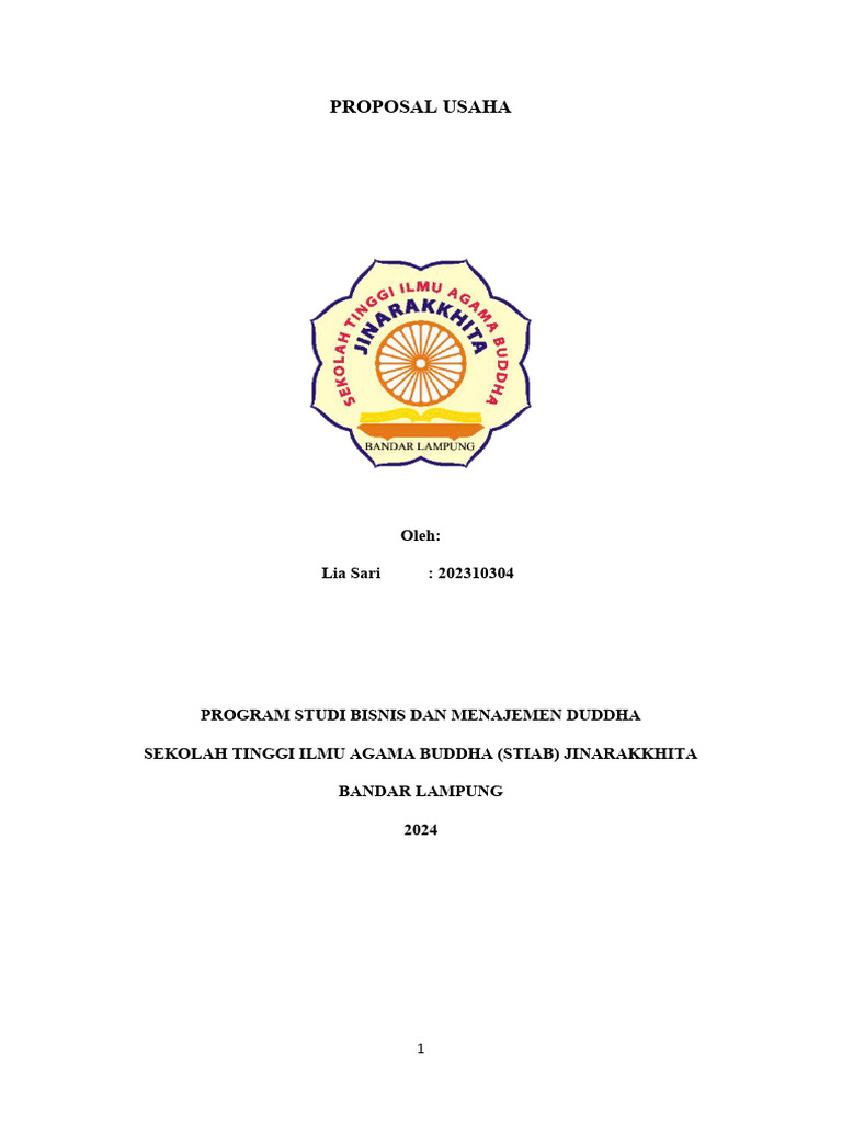 Proposal Usaha Lia Sari | PDF | Bisnis | Ilmu Sosial